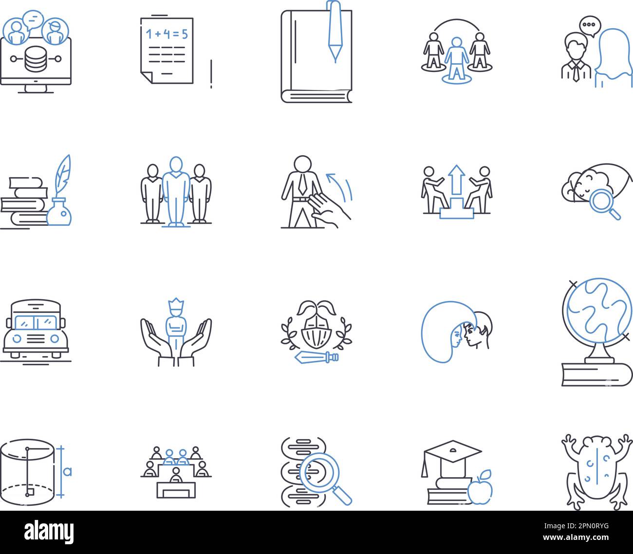 Training students outline icons collection. Train, Students, Instruct, Educate, Tutor, Coach ...