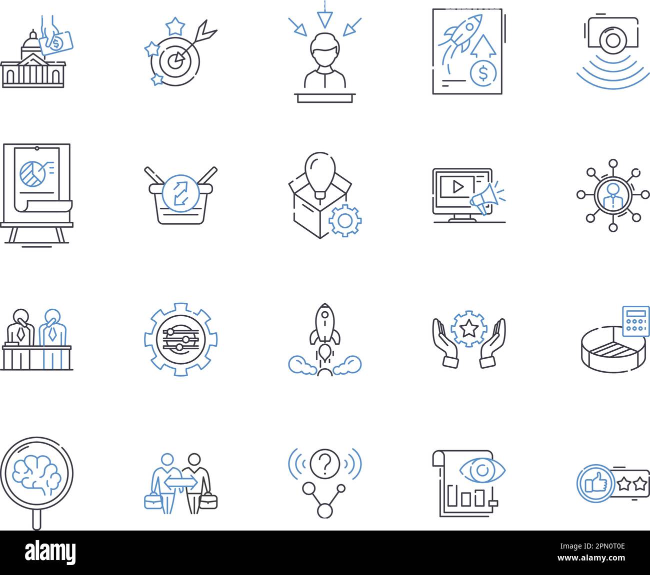 Strategy and planing outline icons collection. Strategy, Planning ...