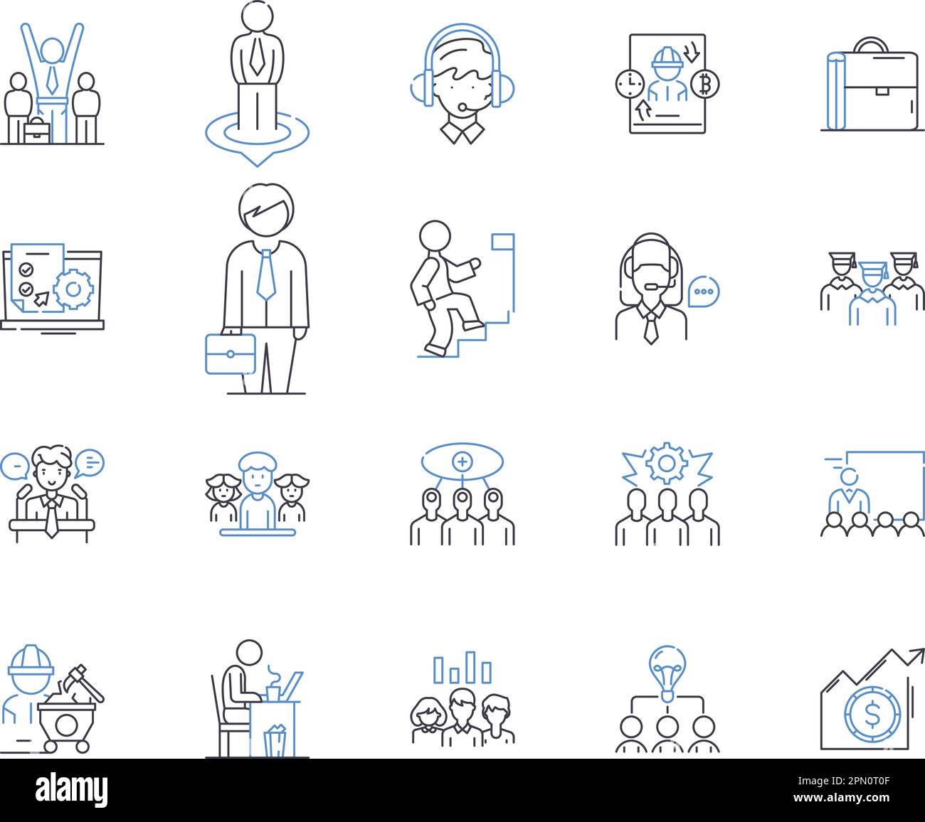 Employee development outline icons collection. Employee, Development ...