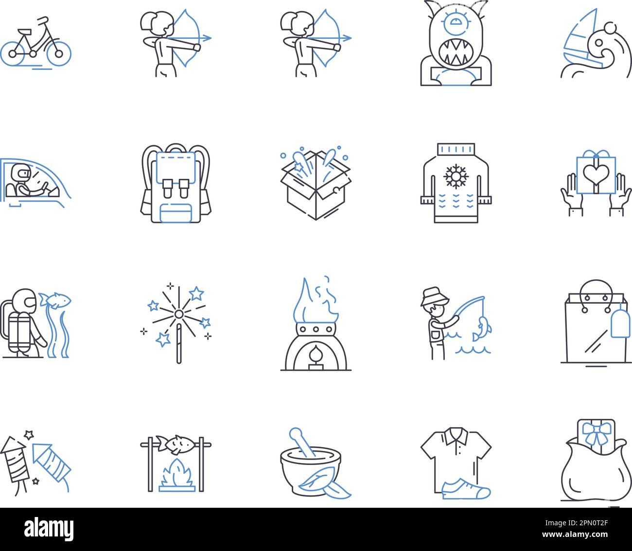 Travel industry outline icons collection. Tourism, Trips, Vacations ...