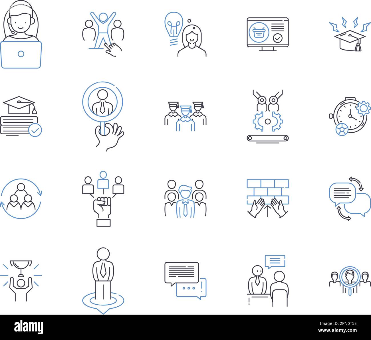Startup education outline icons collection. Entrepreneurship ...