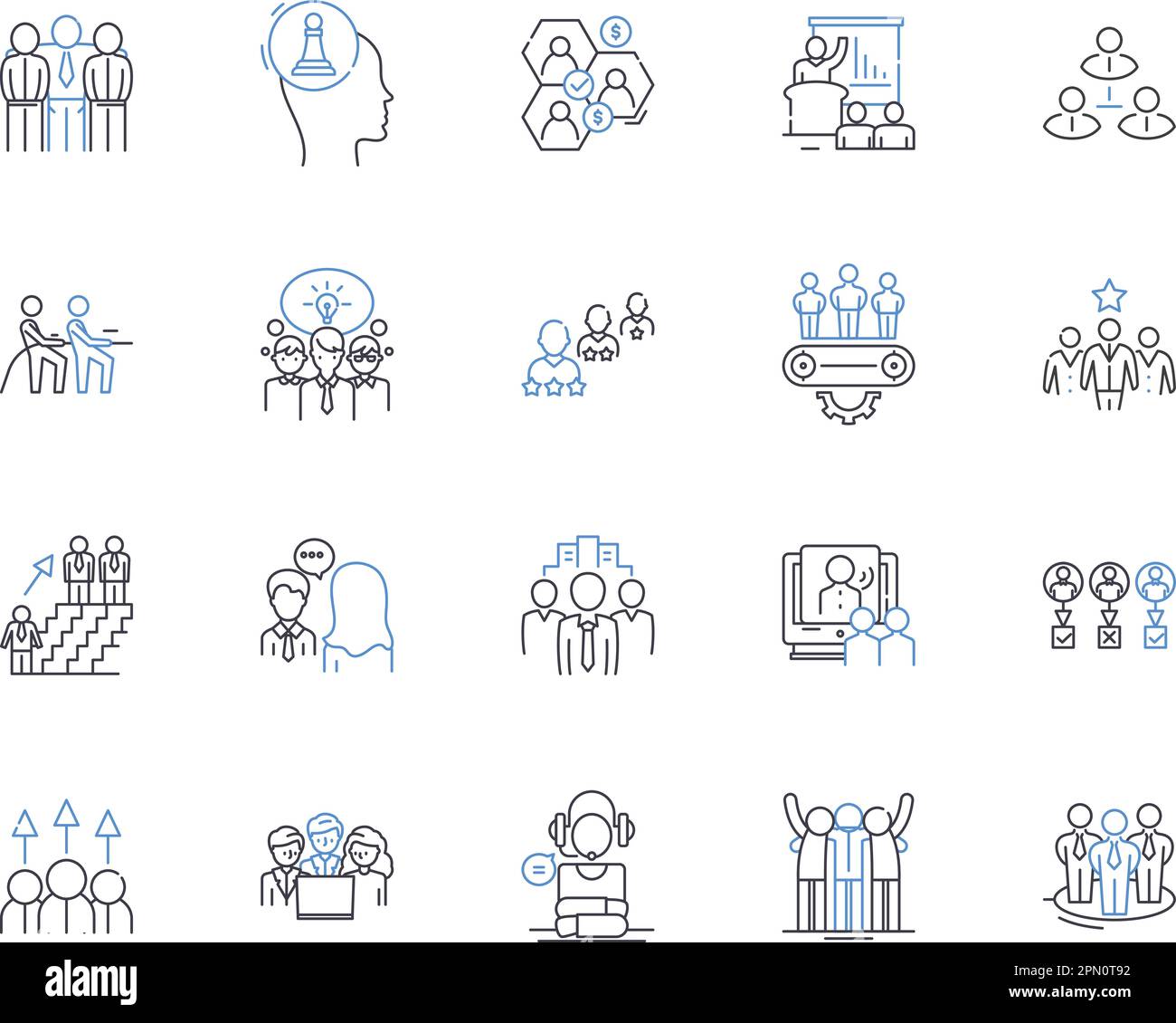 Team building outline icons collection. Teamwork, Collaboration ...
