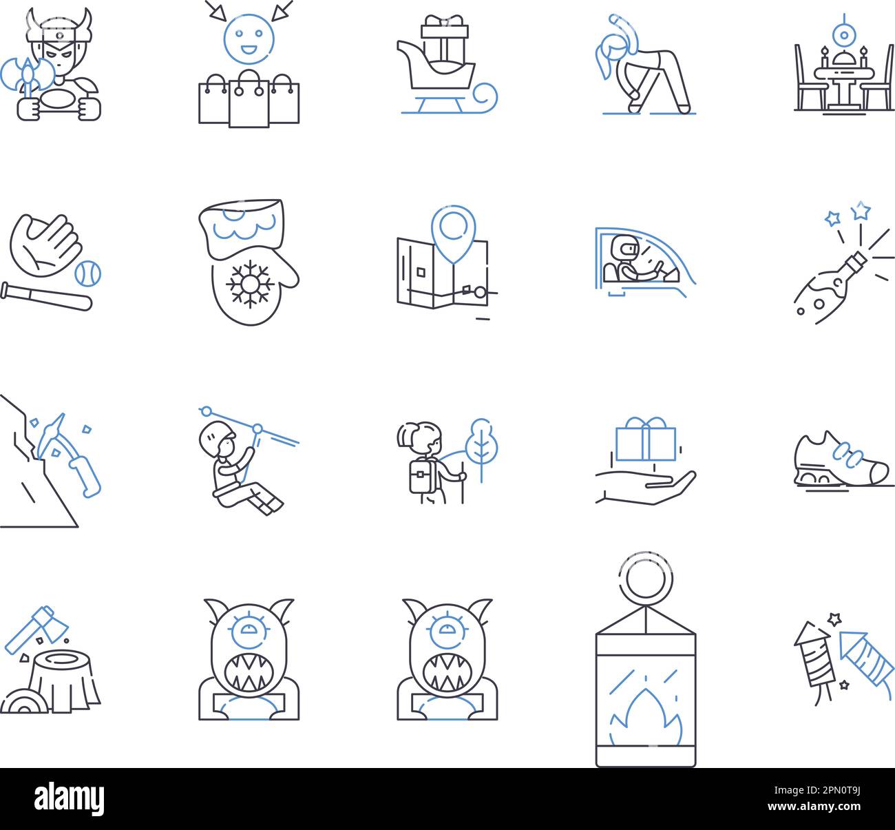 Mindfullness outline icons collection. Meditation, Awareness, Presence ...