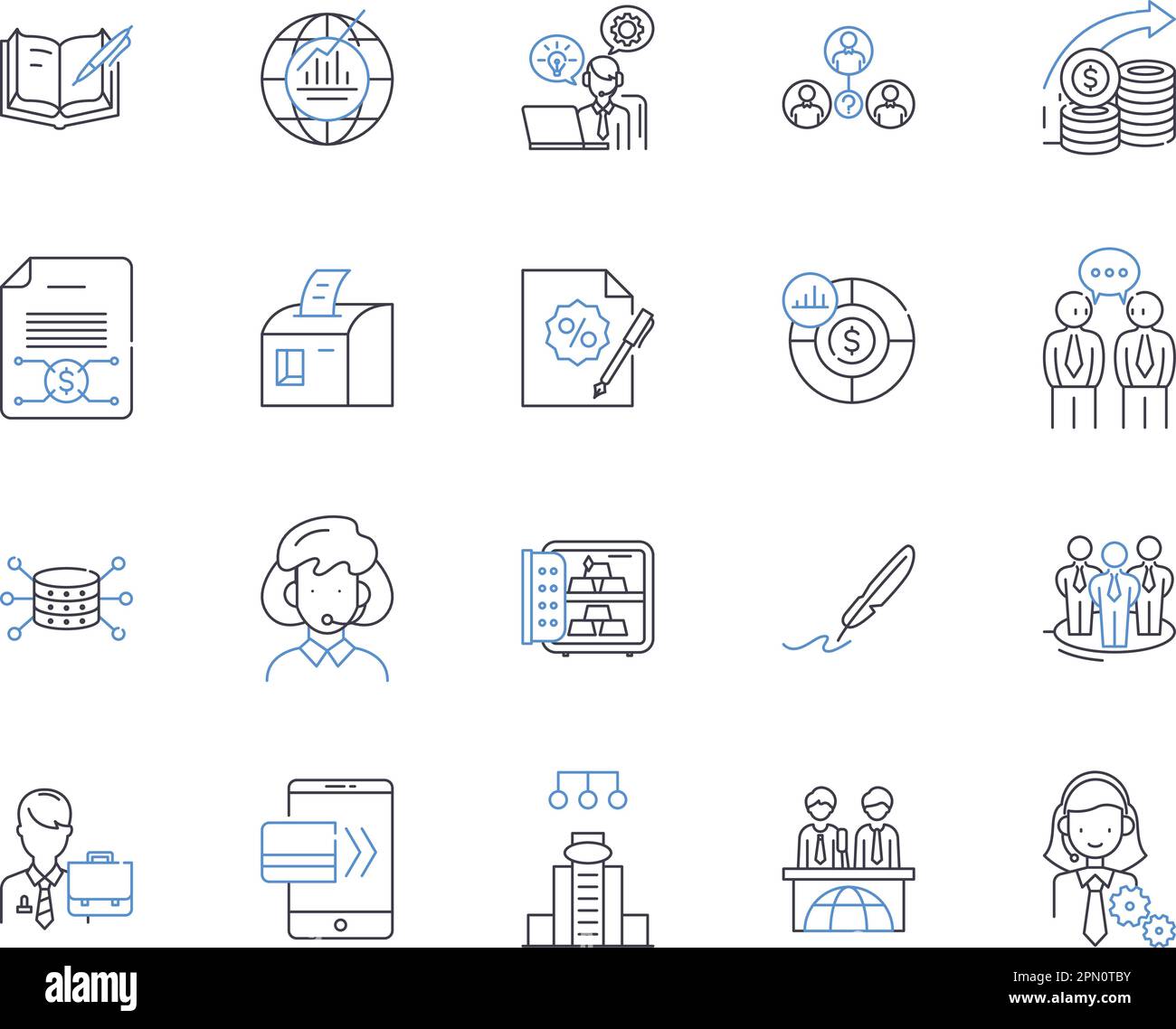 Capital management outline icons collection. Capital, Management ...
