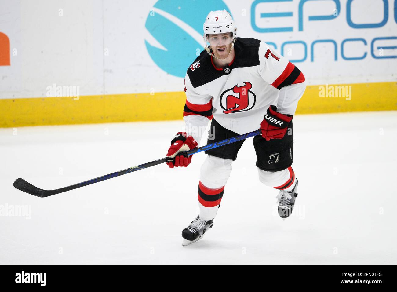 New Jersey Devils defenseman Dougie Hamilton (7) in action during ...