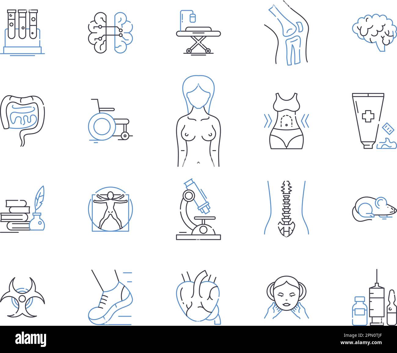 Hospital treatment outline icons collection. Medical, Care, Treatment, Surgery, Hospitalization ...