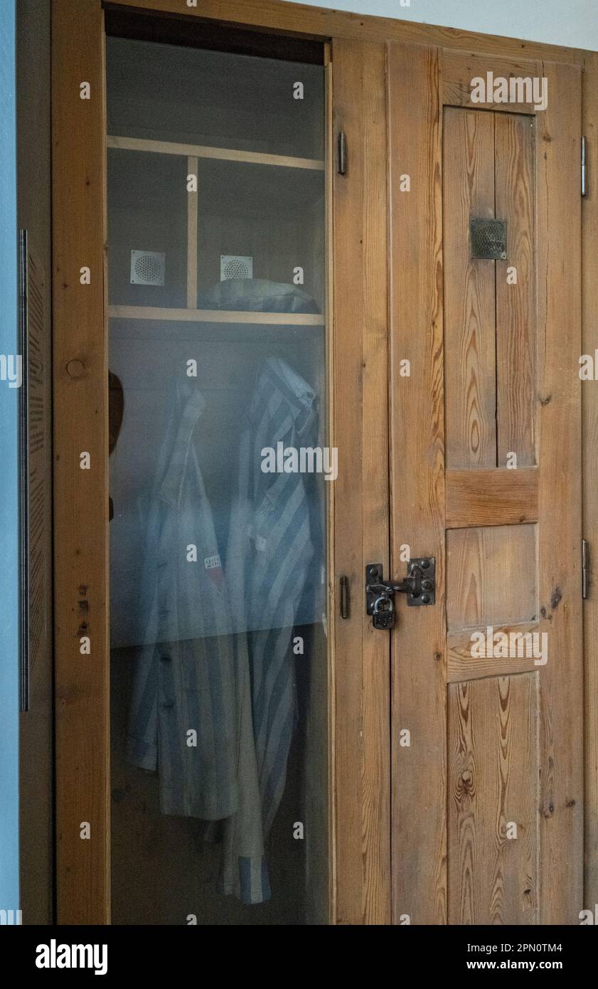 typical prisoner locker showing the clothes in the barracks Stock Photo ...