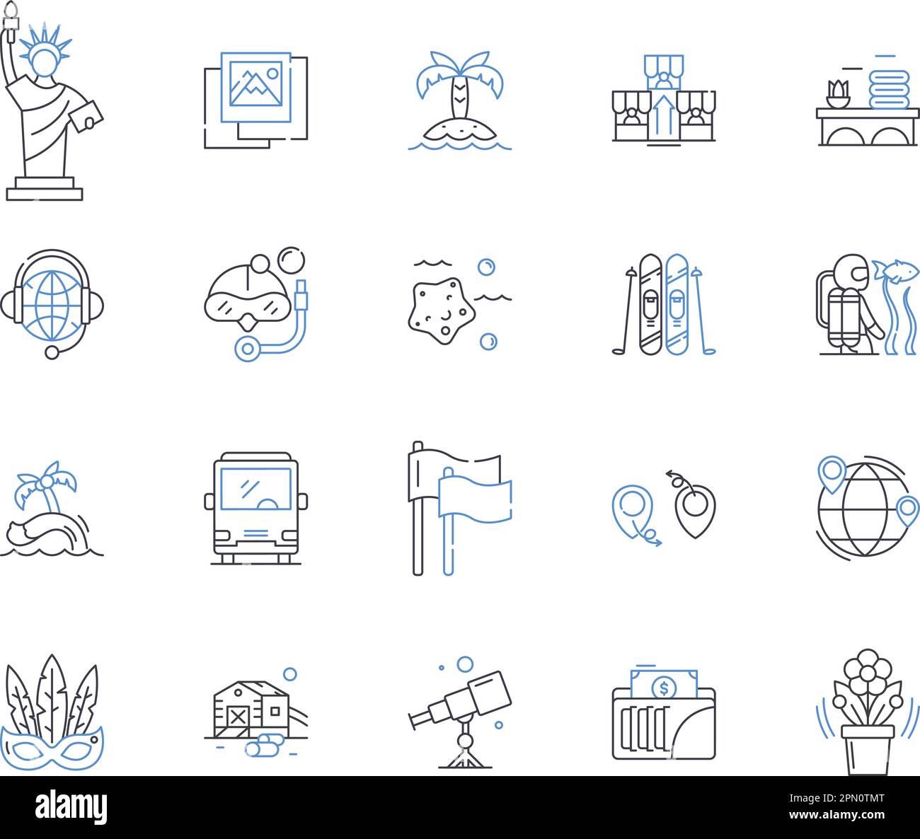 Travel company outline icons collection. Travel, Company, Tour ...