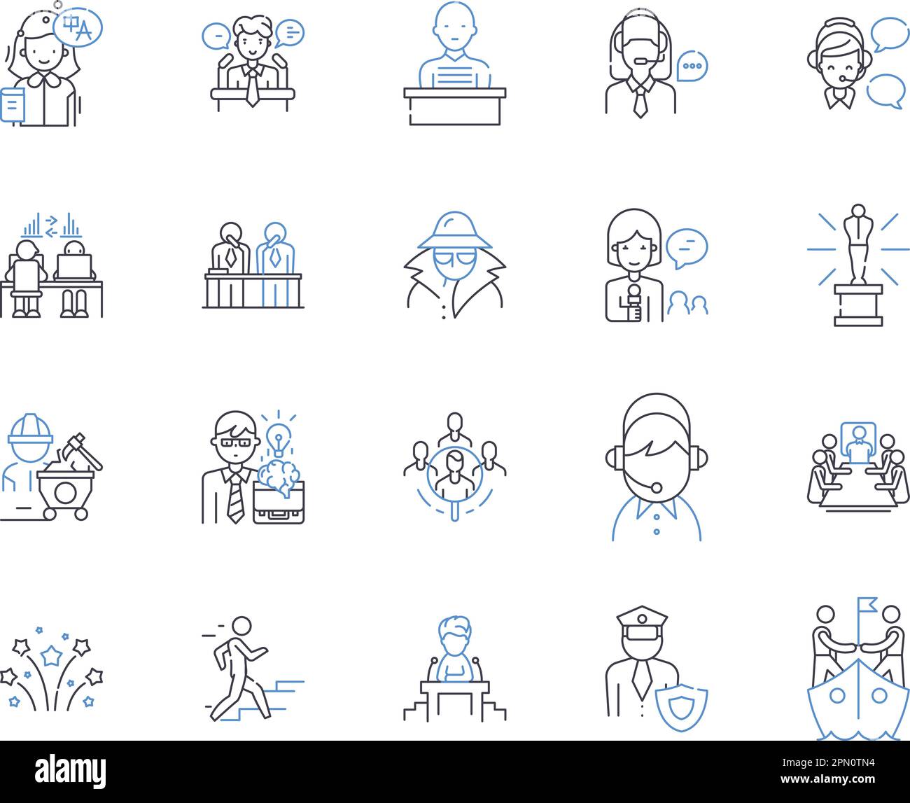 Job and management outline icons collection. Job, Management ...