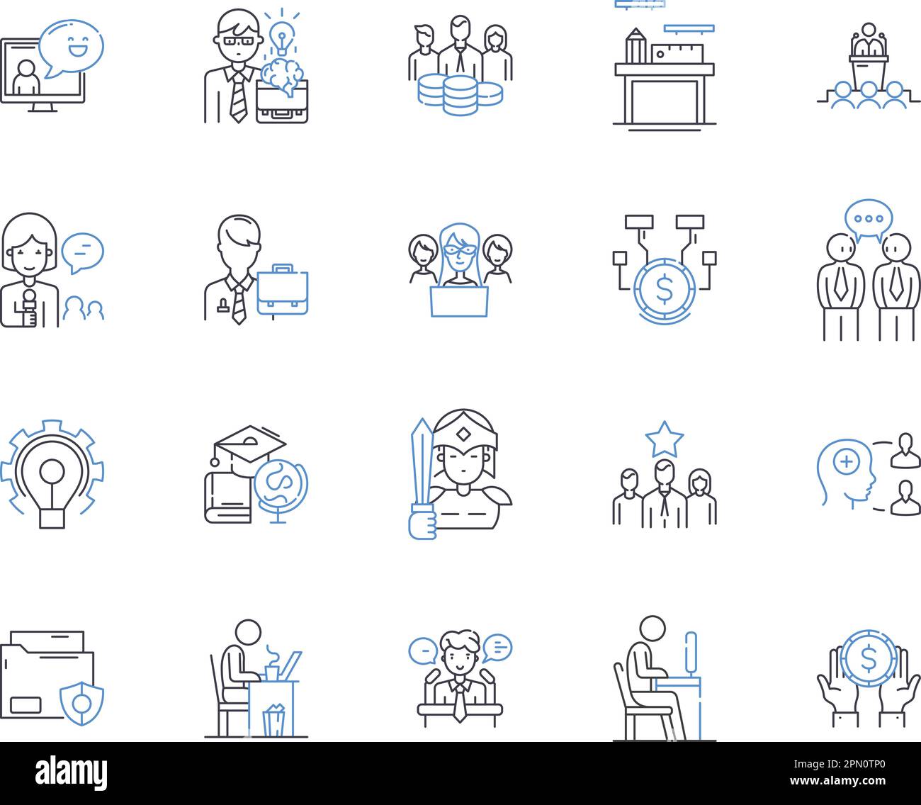 Employee occupation outline icons collection. Worker, Job, Occupation ...