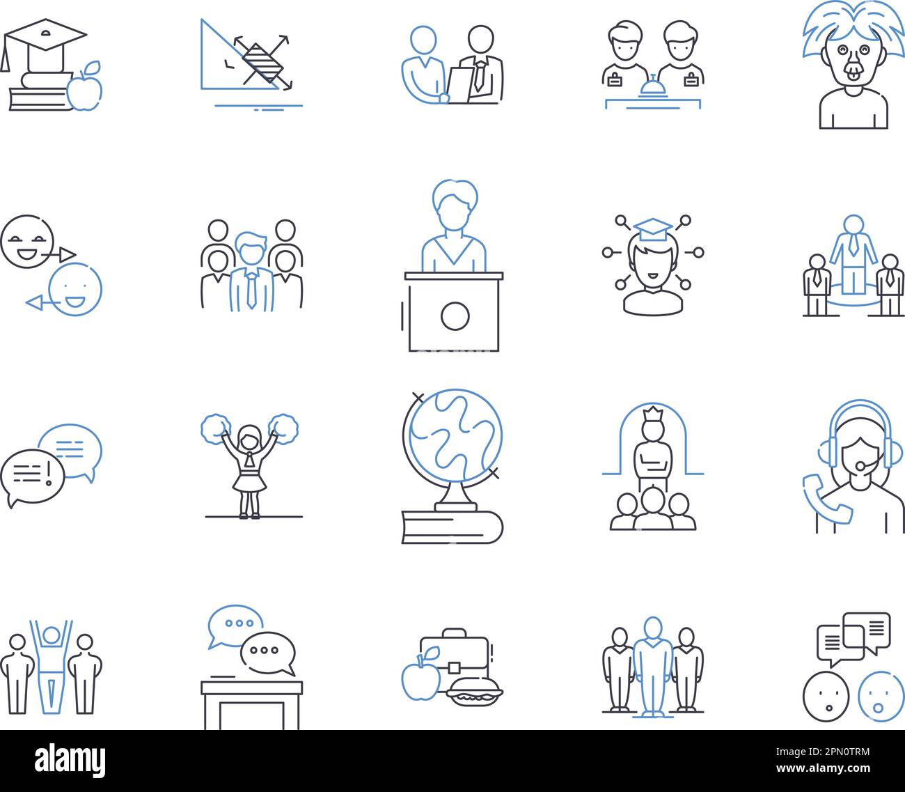 School and education outline icons collection. School, Education, Learn, Teach, Studying ...