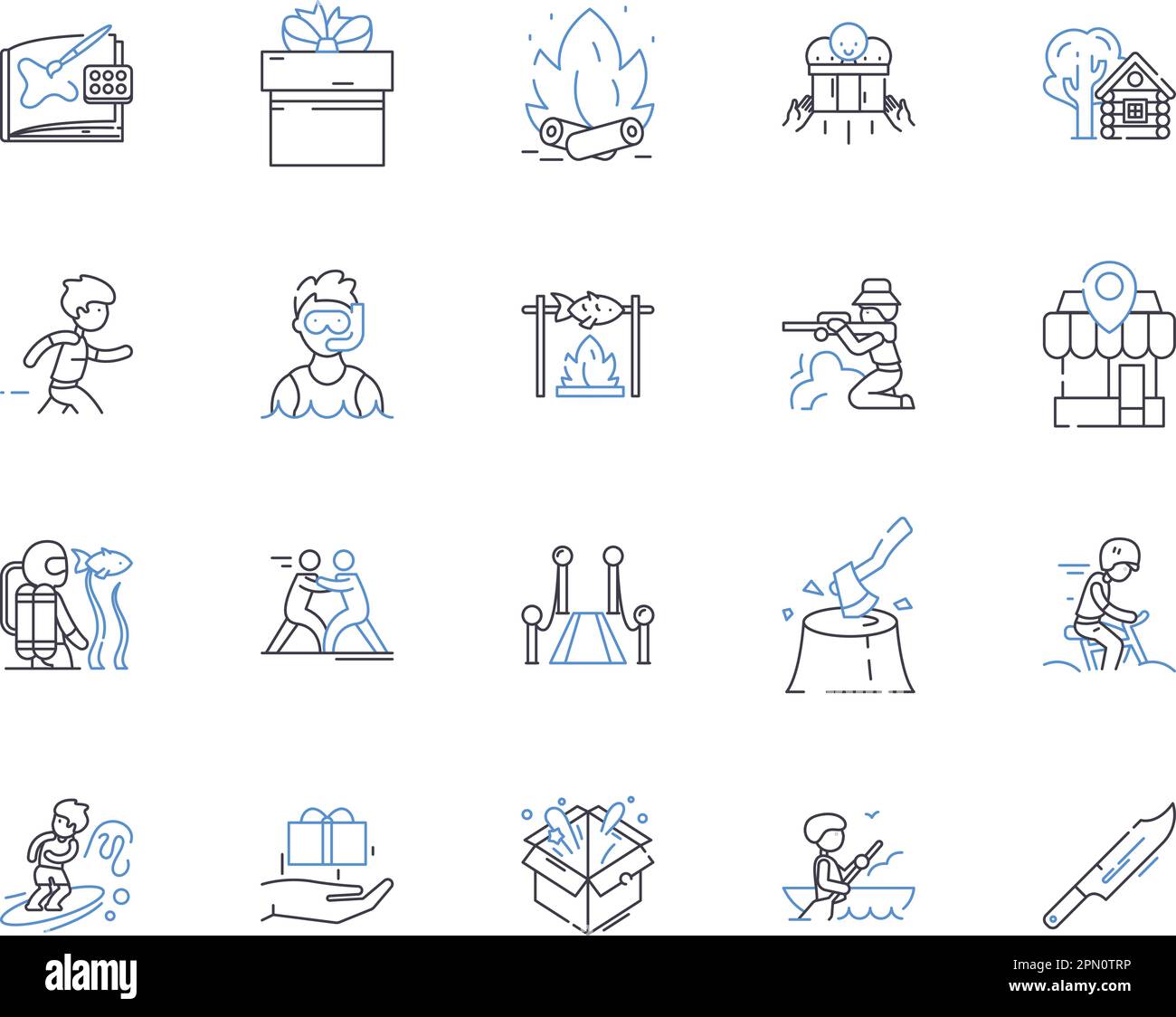 Adventure tours outline icons collection. Adventure, Tours, Journey ...