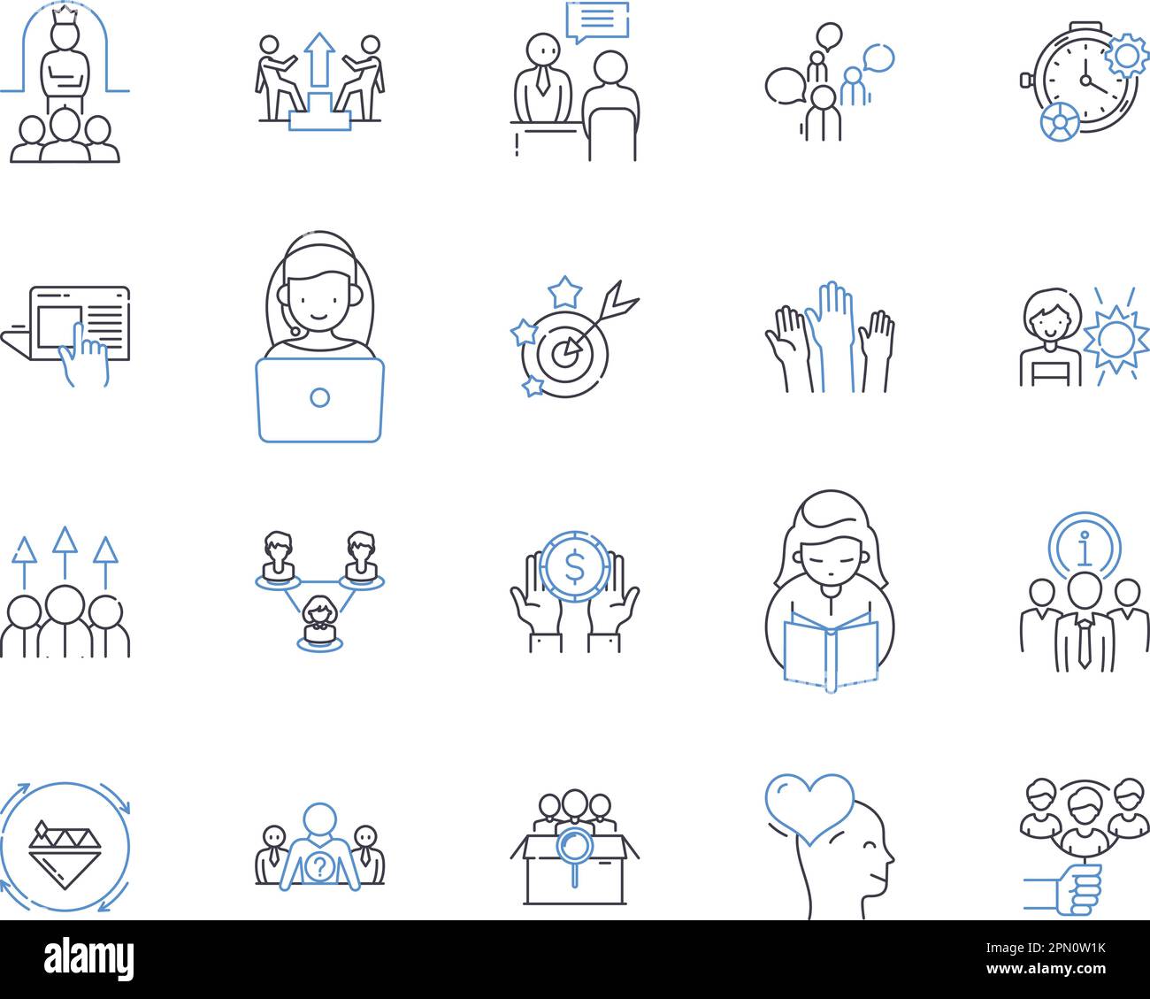 Business training outline icons collection. Business, Training ...