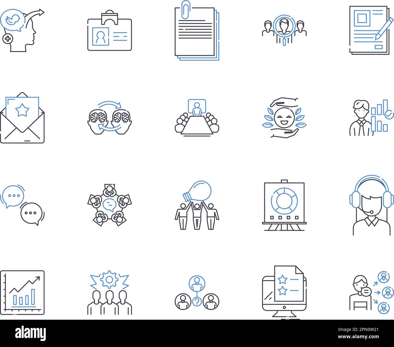 Business coworking outline icons collection. Co-working, Business ...
