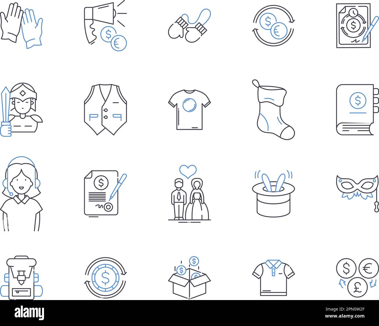 Fashion production outline icons collection. Clothing, Manufacture ...