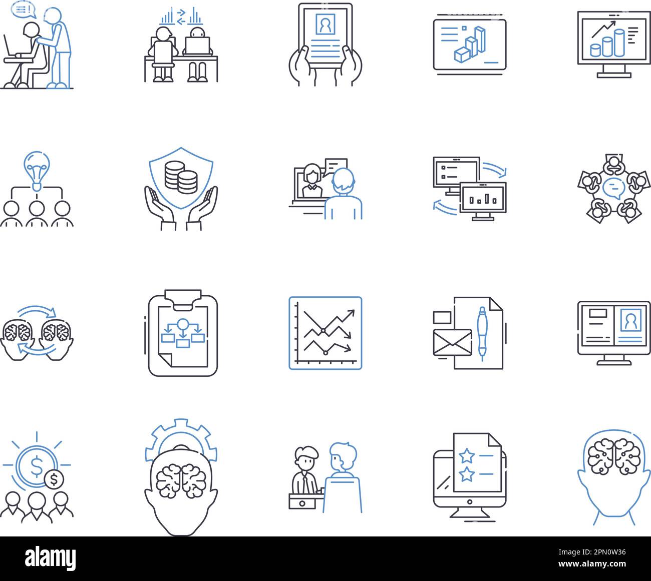Business leadership outline icons collection. Leadership, Business ...