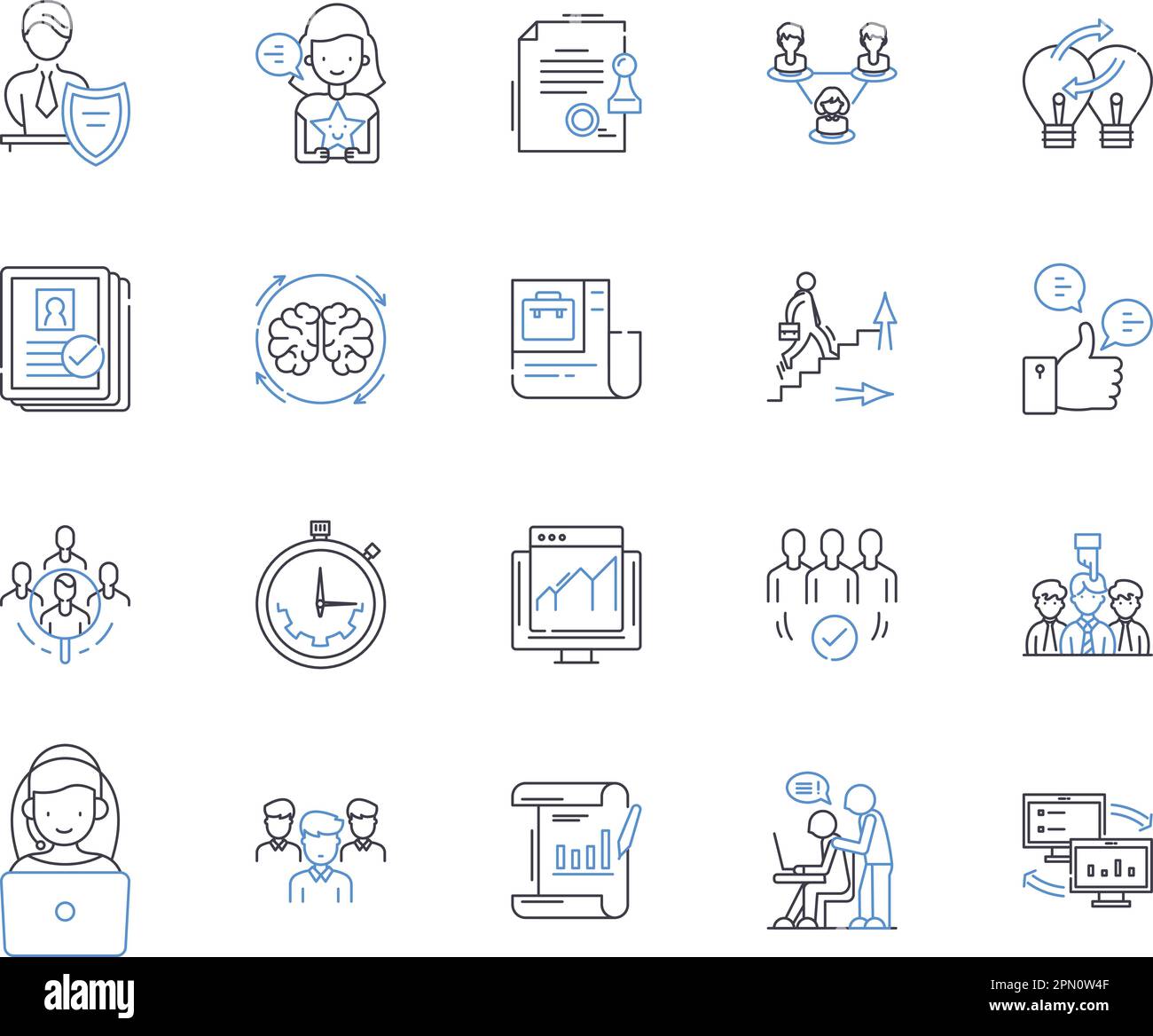 Business coworking outline icons collection. Co-working, Business ...