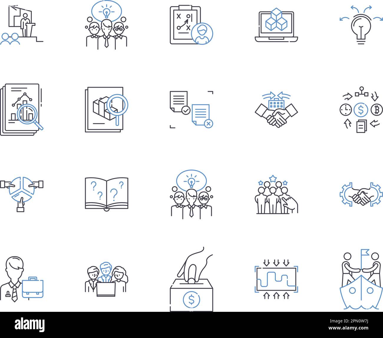 Business revenue outline icons collection. Profit, Revenue, Income ...