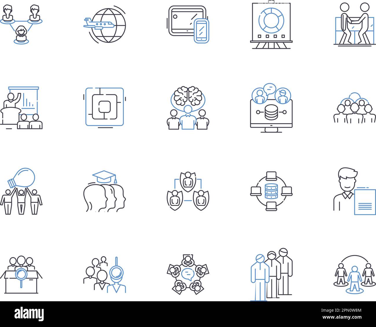 Business conference outline icons collection. Business, conference ... Business conference outline icons collection. Business, conference ...