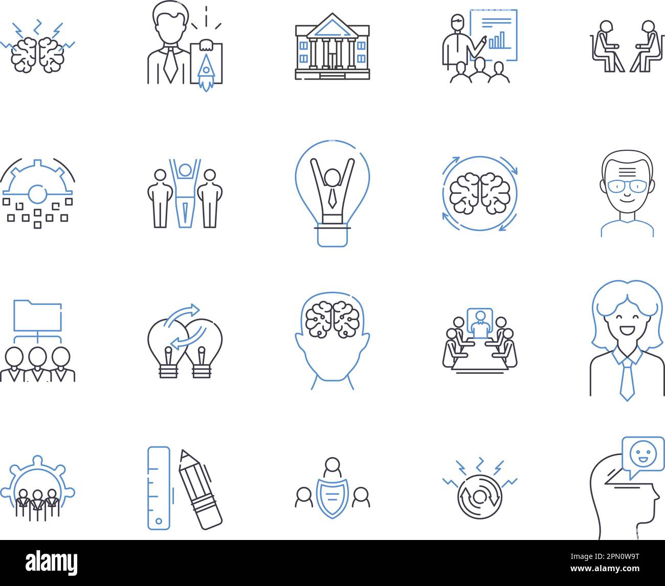 Department managers outline icons collection. Managers, Department ...