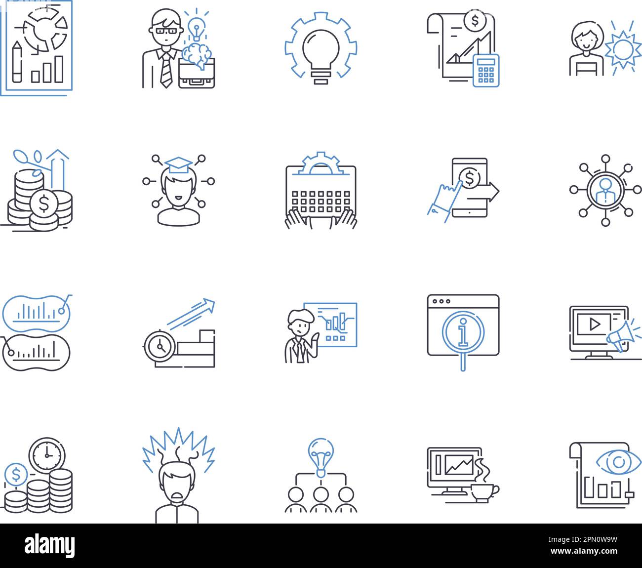 Digital Transformation Outline Icons Collection Digital Transformation Technology Automation