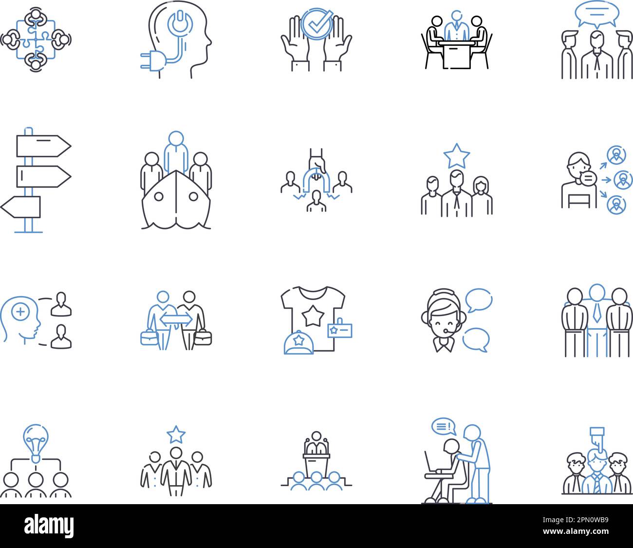 Team networking outline icons collection. Networking, Team, Collaboration, Connecting ...