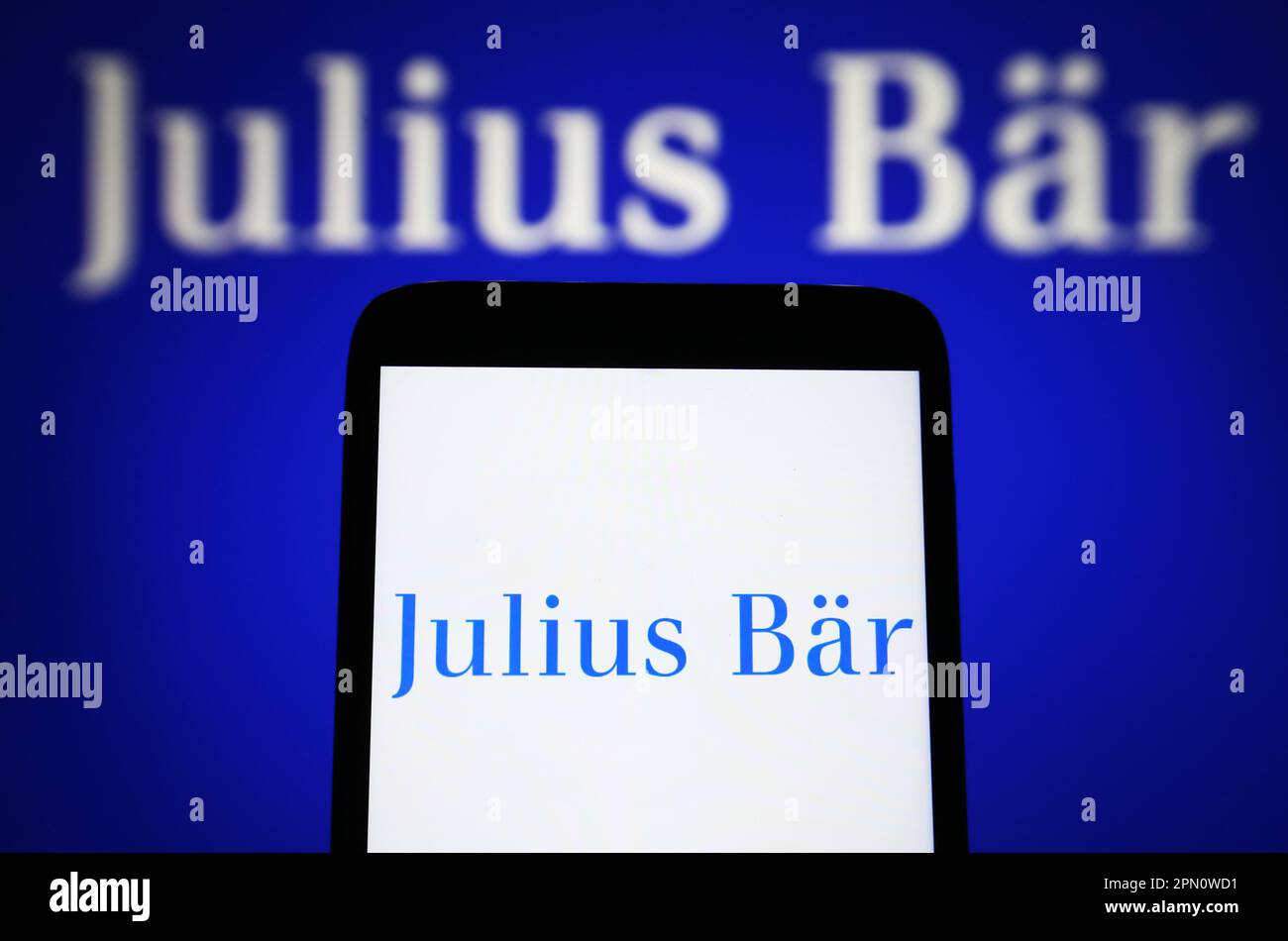 Ukraine. 15th Apr, 2023. In this photo illustration, Julius Baer Group ...