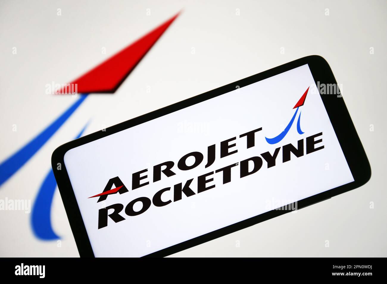 Ukraine. 15th Apr, 2023. In this photo illustration, Aerojet Rocketdyne ...