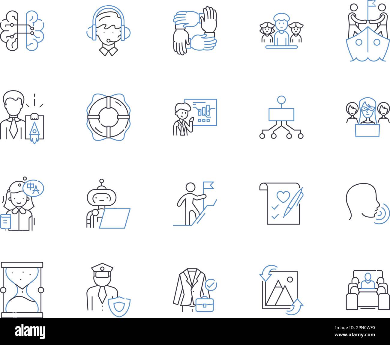 Mentorship Outline Icons Collection Mentoring Tutelage Guiding