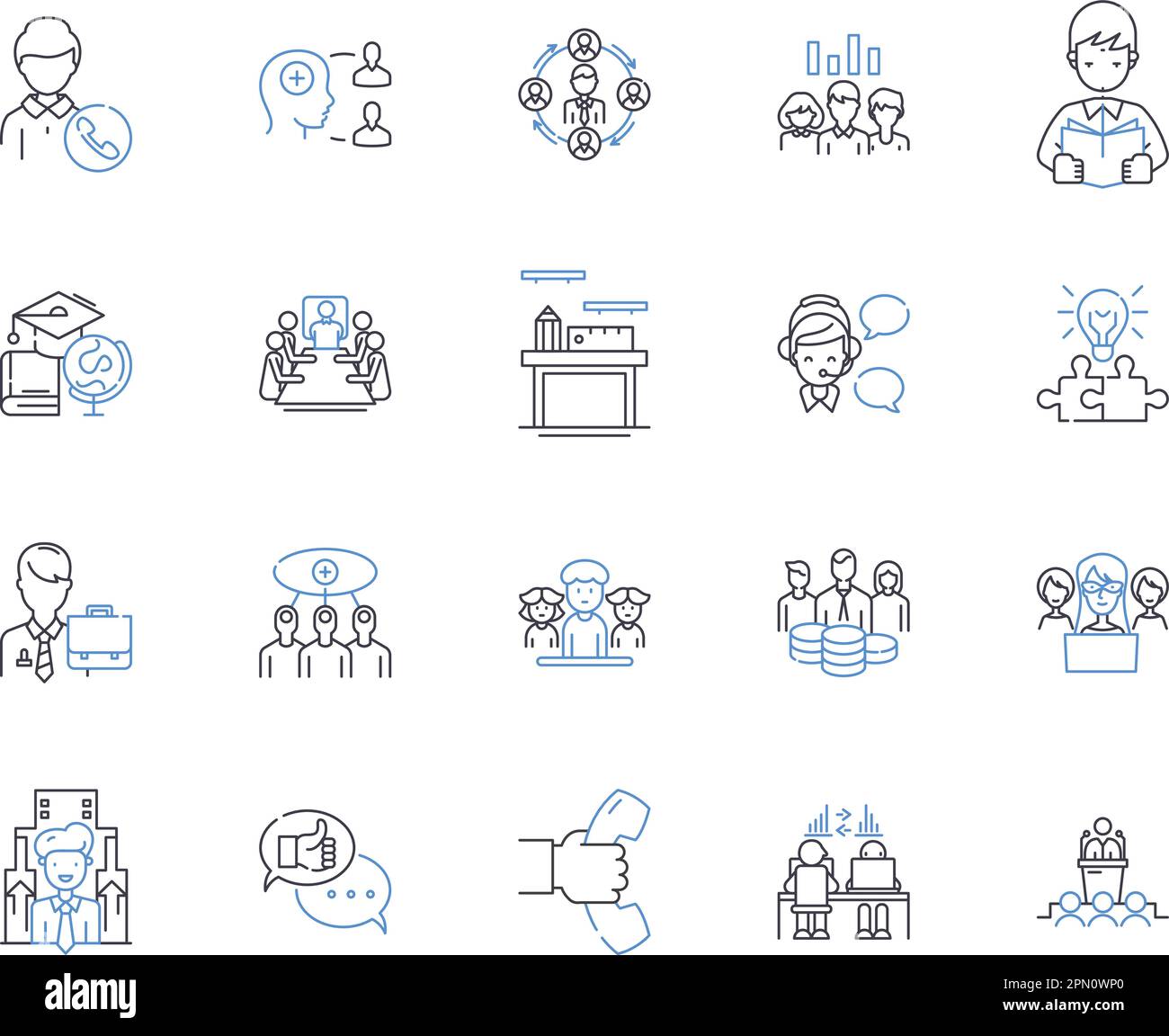 Employee career outline icons collection. Career, Employee, Promotion ...