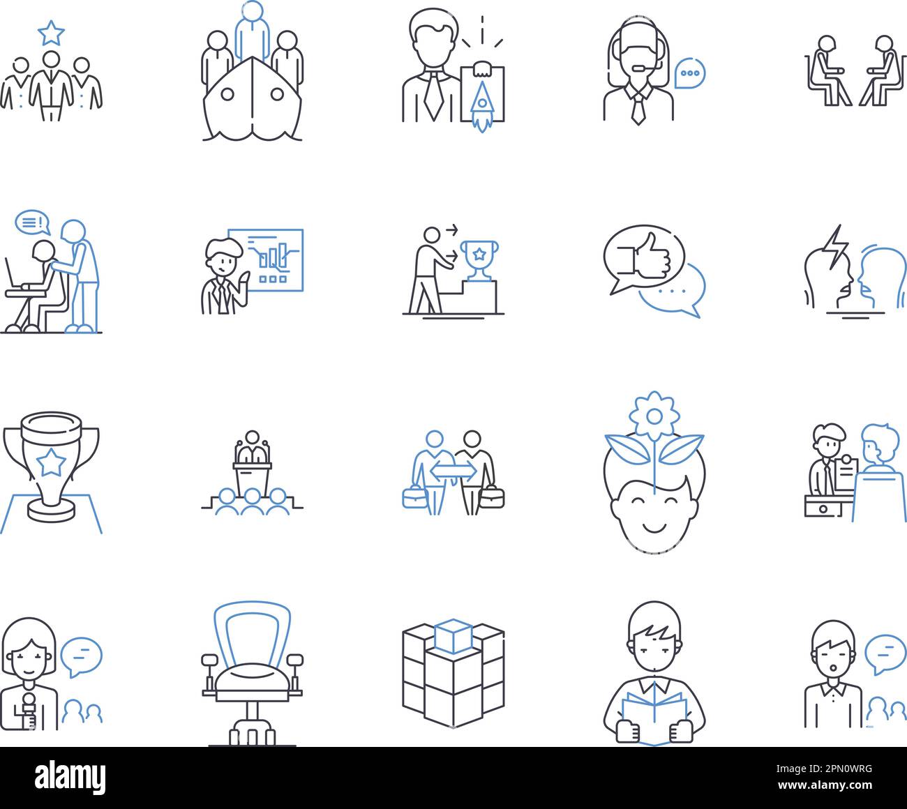 Personal branding outline icons collection. Self-promotion, Identity ...