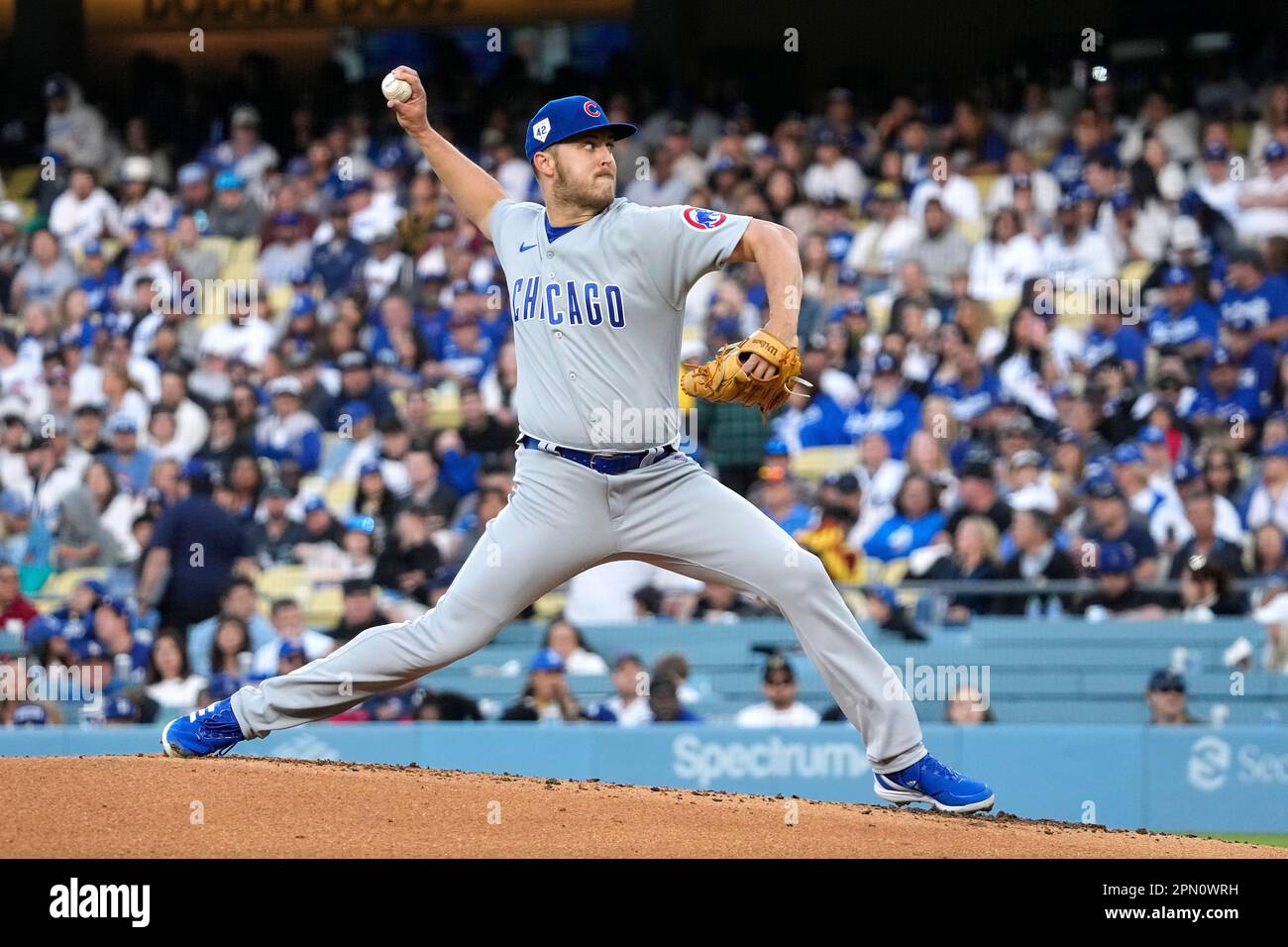 Chicago Cubs starting pitcher Jameson Taillon throws to the plate ...