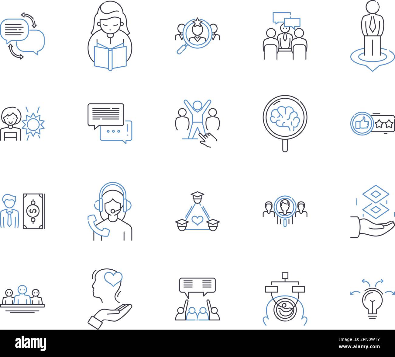 Training and business outline icons collection. Training, Business ...