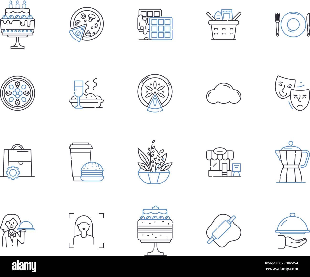 World Cuisine outline icons collection. international, flavors, recipes ...