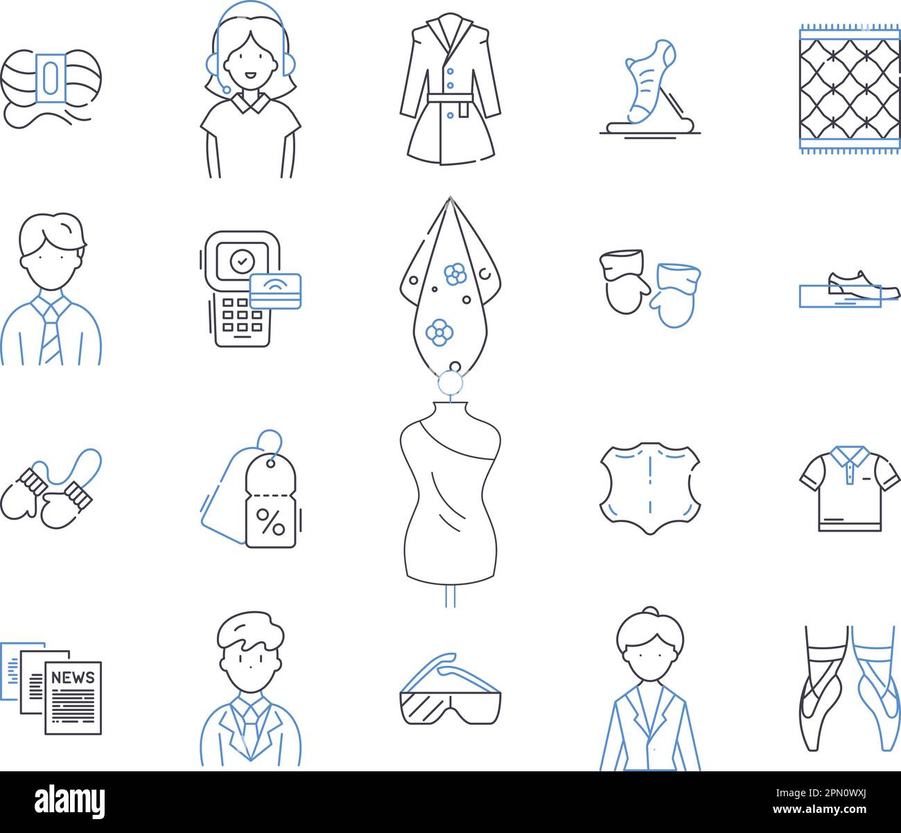 Shopping centre outline icons collection. Mall, Retail, Shopping ...