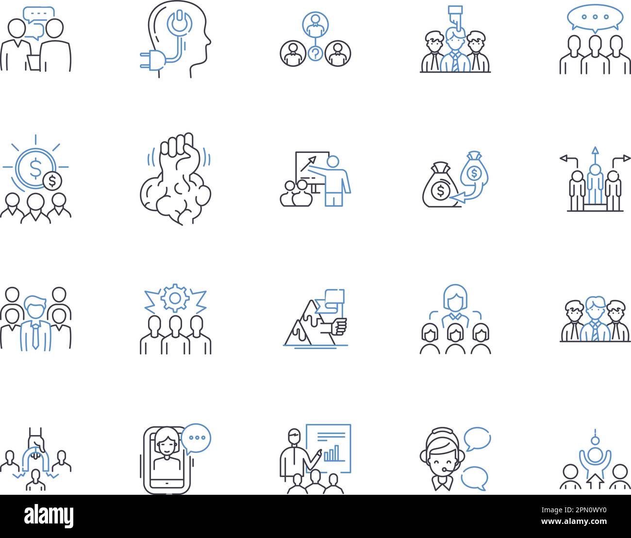 Team collaboration outline icons collection. Cooperation, Collaboration ...