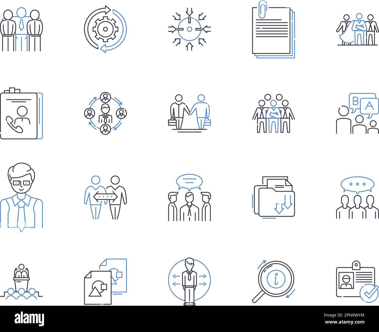 Management brainstorming outline icons collection. Brainstorming ...