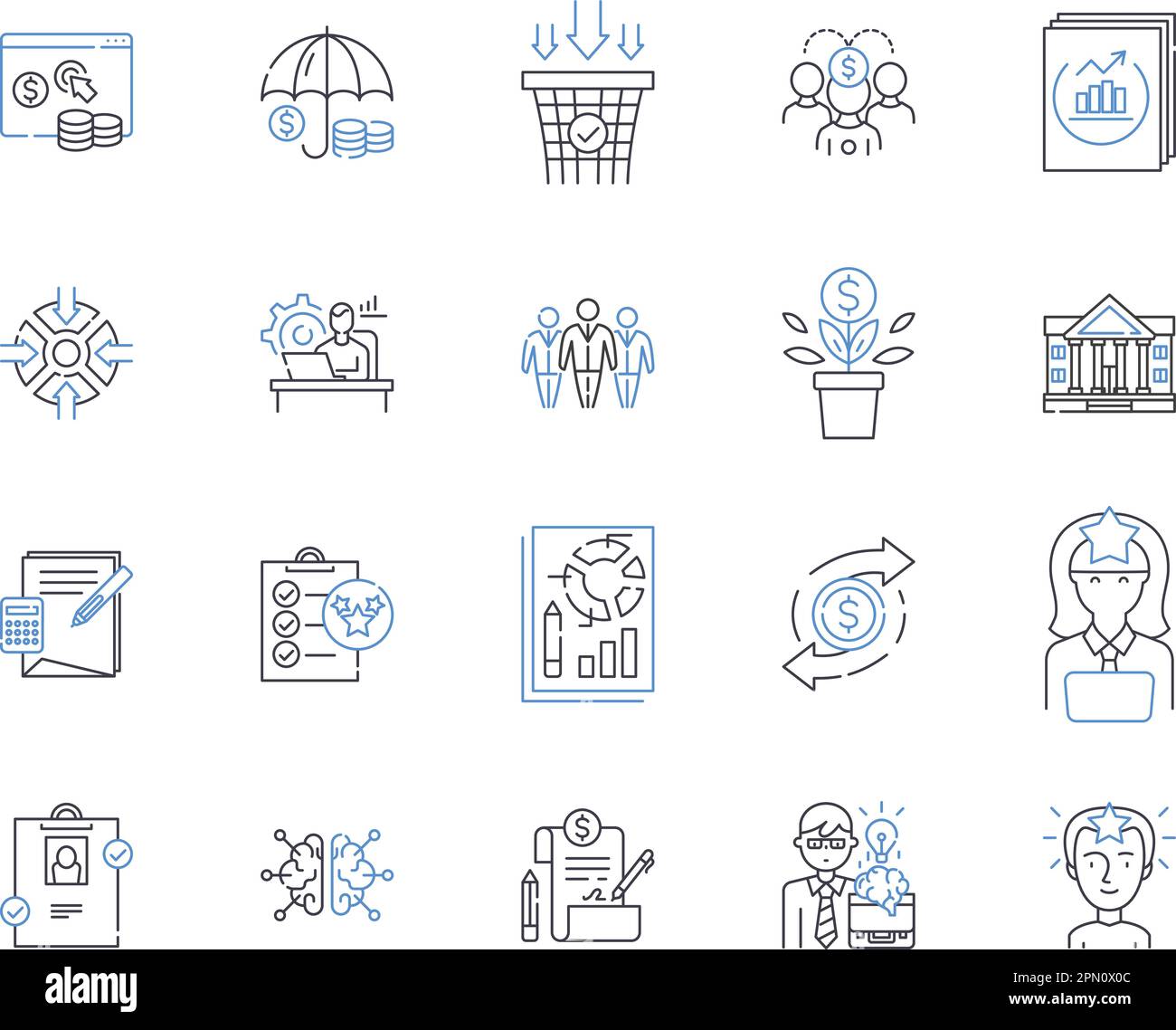 Bookkeeping outline icons collection. Bookkeeping, Accounting, Finances ...