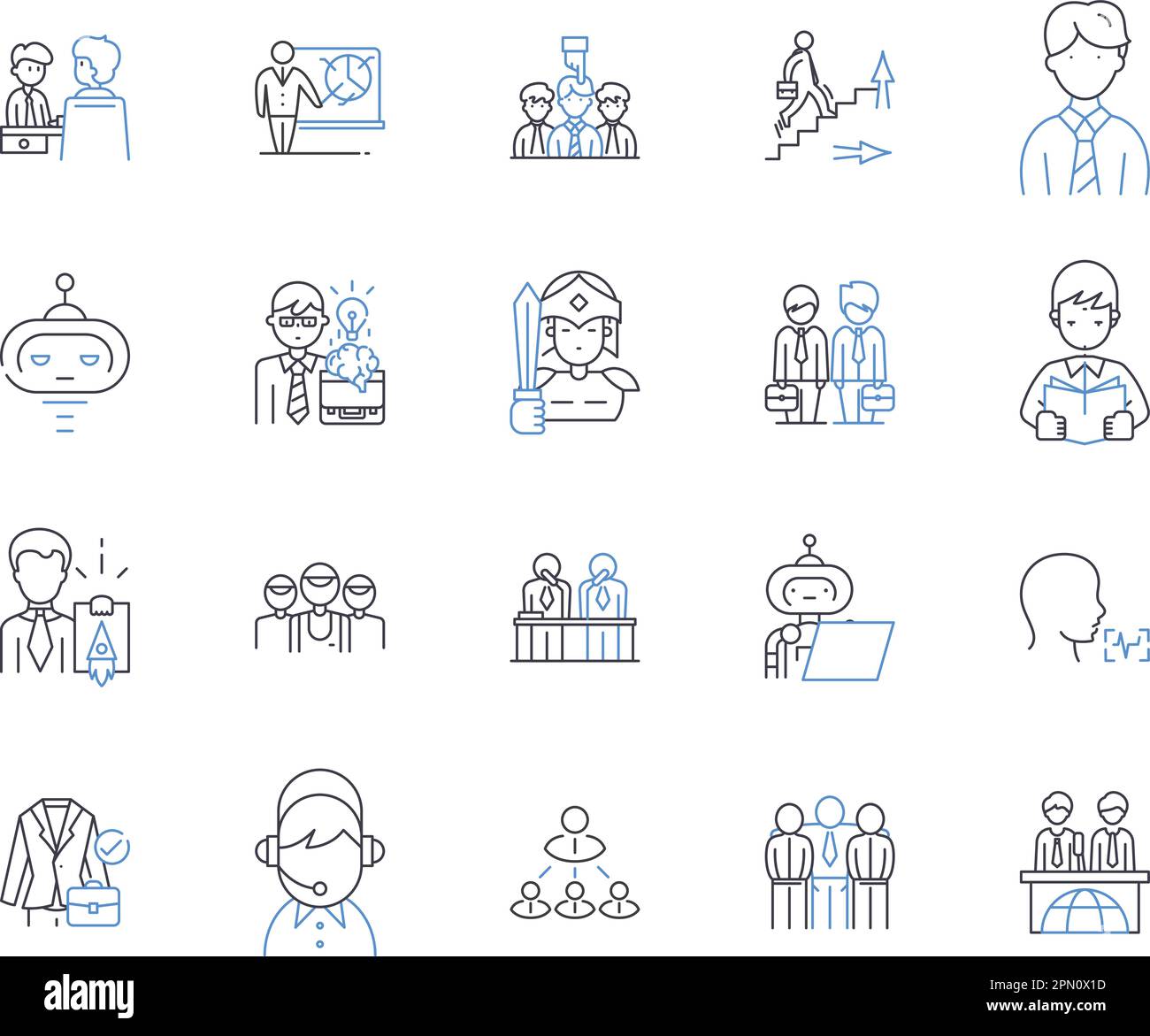 Career management outline icons collection. Career, Management ...