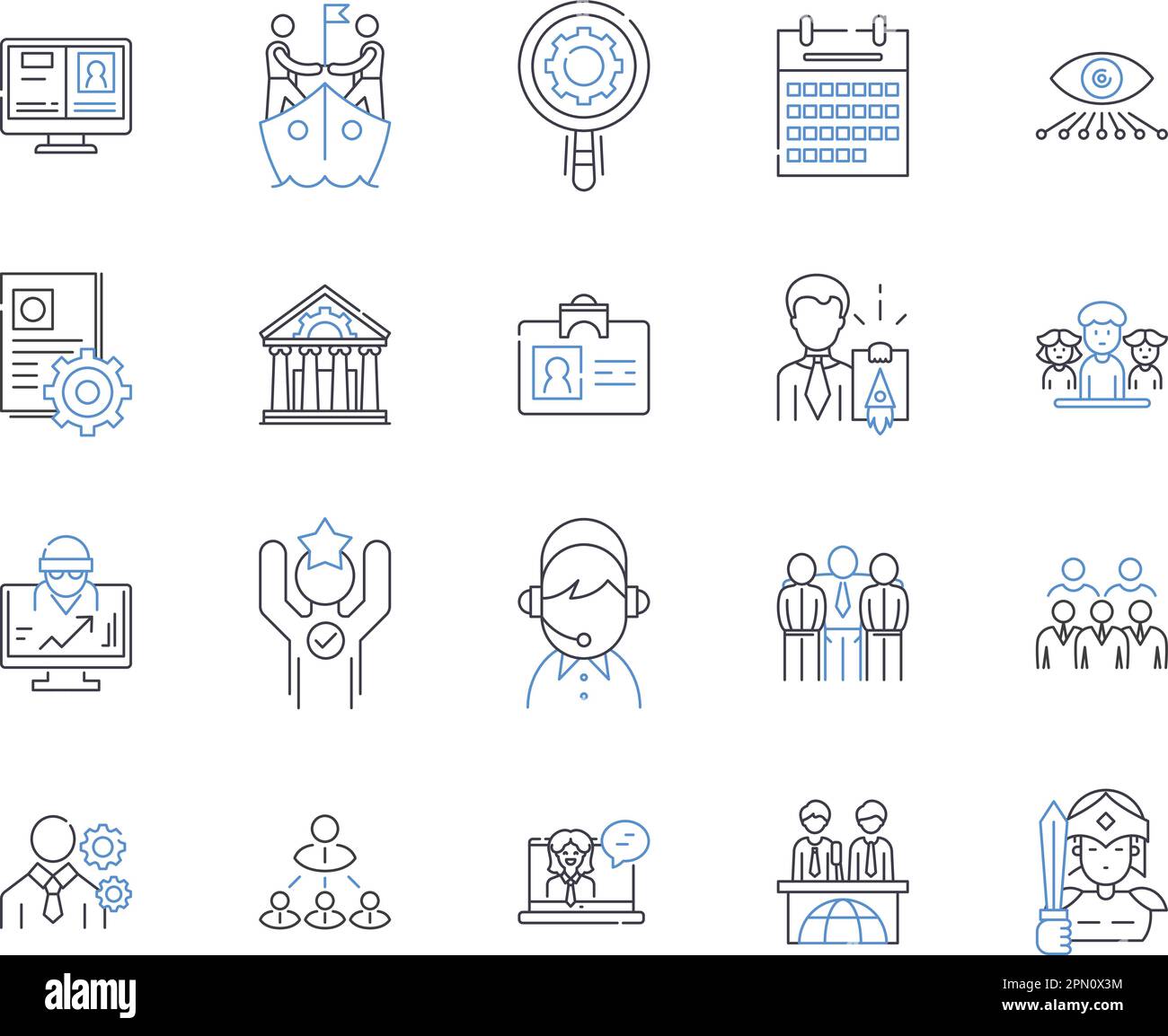 Personal branding outline icons collection. Self-promotion, Identity ...