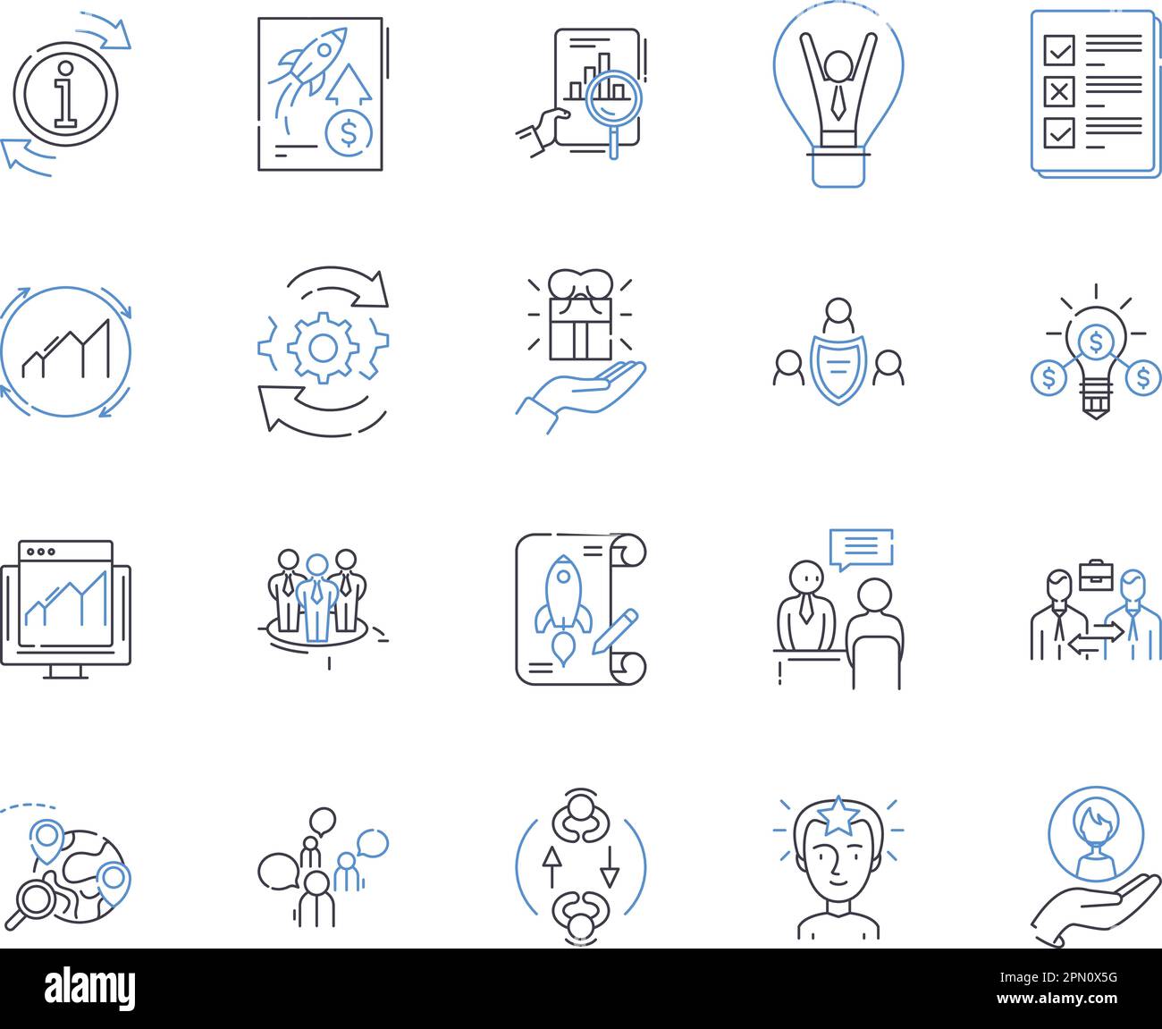Corporation development outline icons collection. Corporation ...