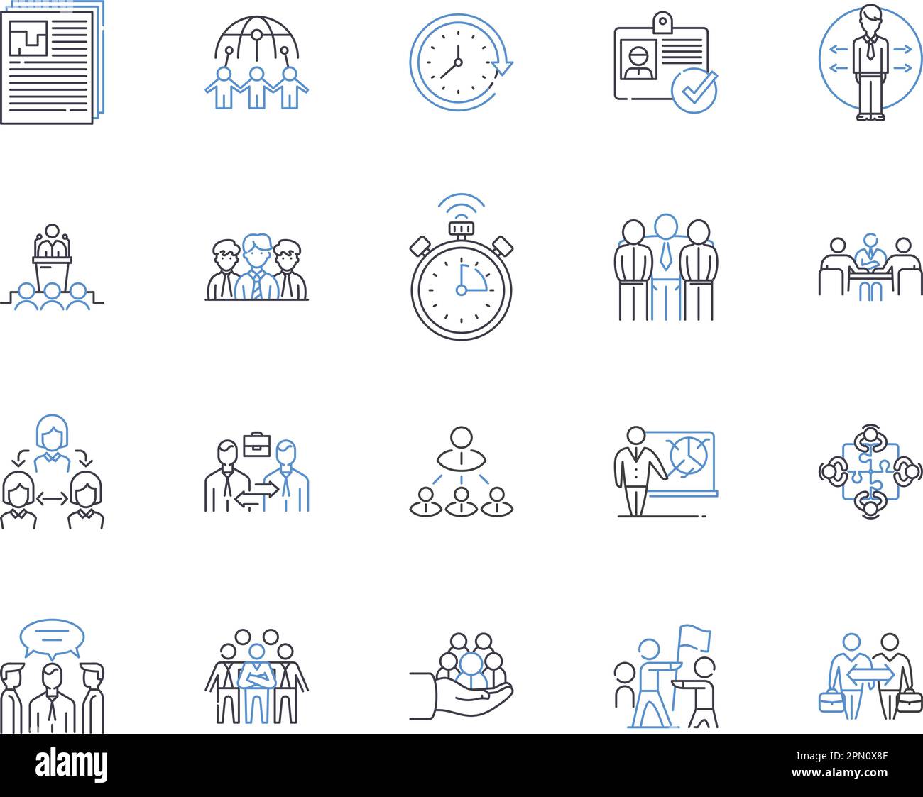 Management conference outline icons collection. Management, Conference ...
