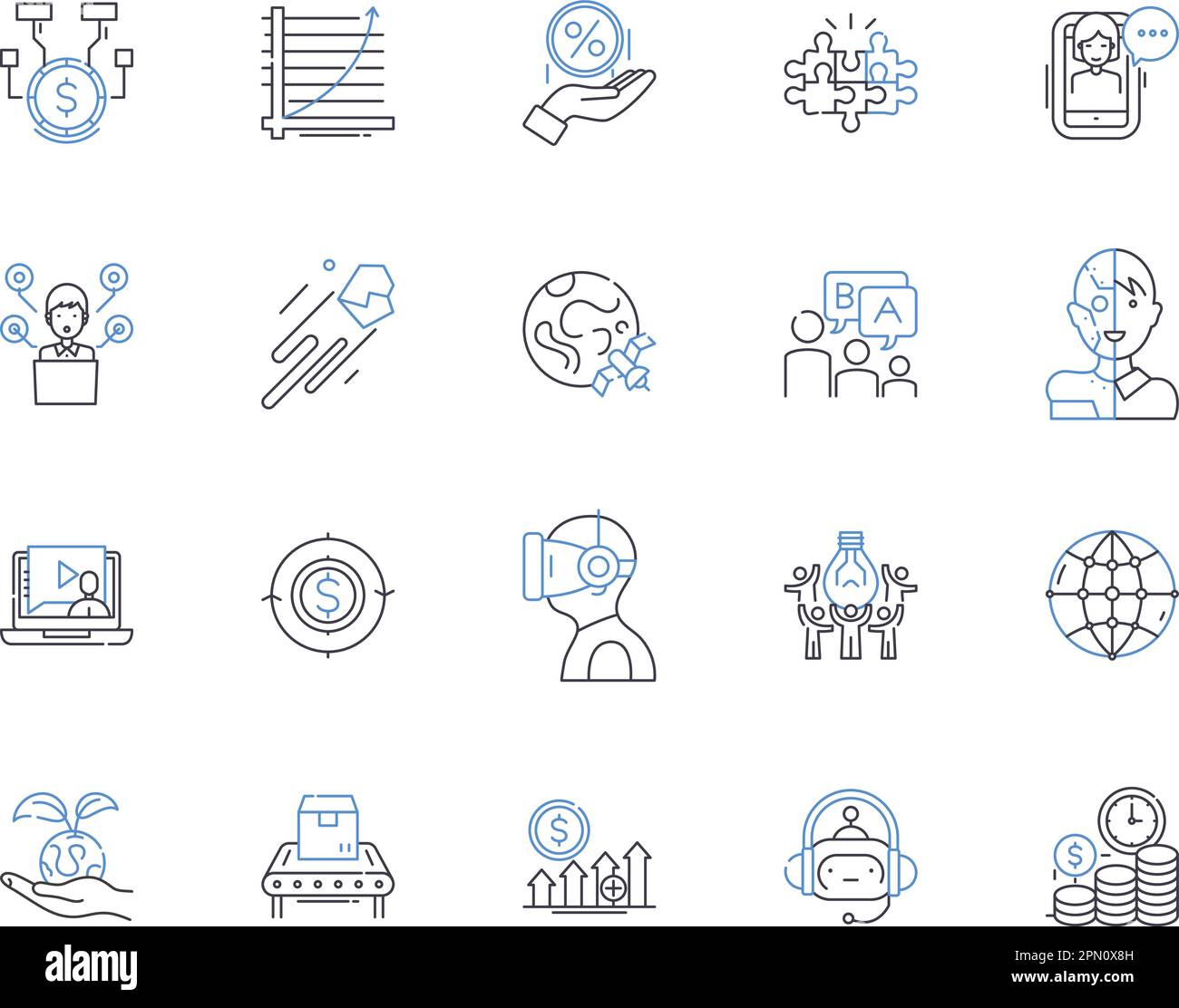 Innovation and progress outline icons collection. Innovation, Progress ...