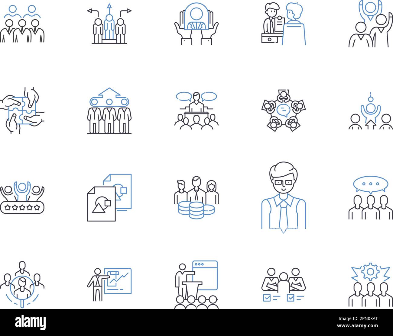 Management conference outline icons collection. Management, Conference ... Management conference outline icons collection. Management, Conference ...