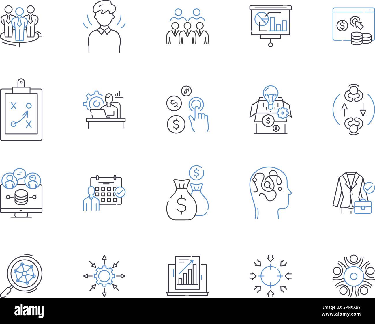 Personal Finance Management outline icons collection. Budgeting, Saving ...
