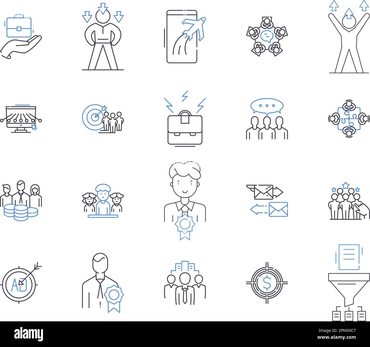 Top management outline icons collection. Leadership, Executives, Directors, Officers ...