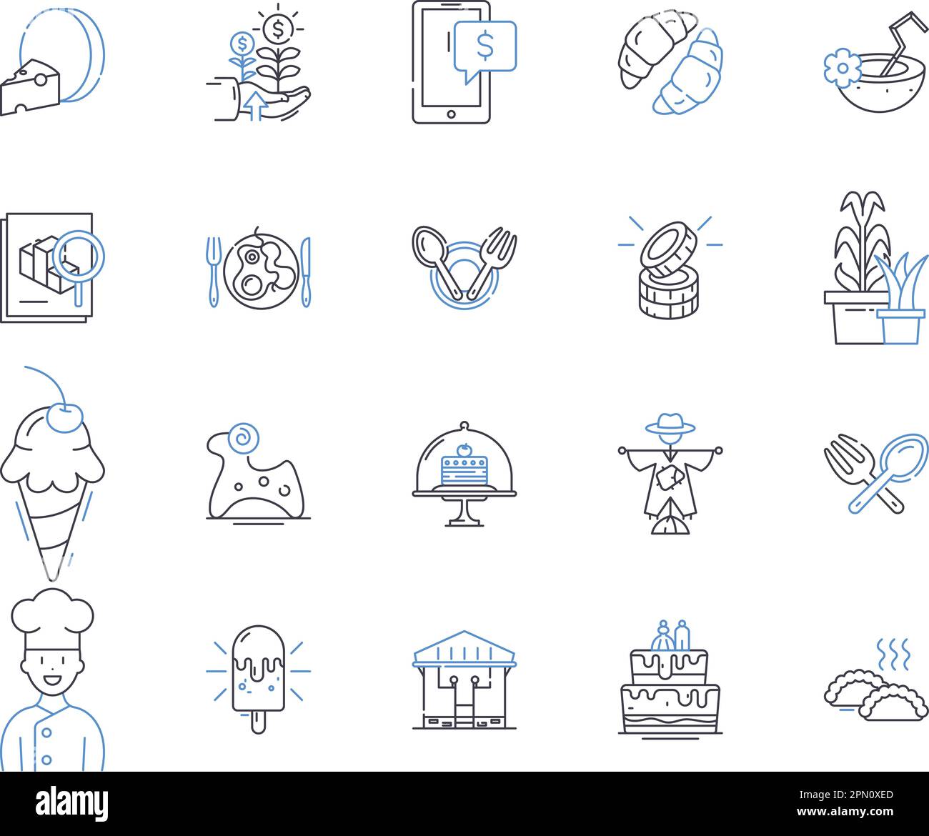 World Cuisine outline icons collection. international, flavors, recipes ...