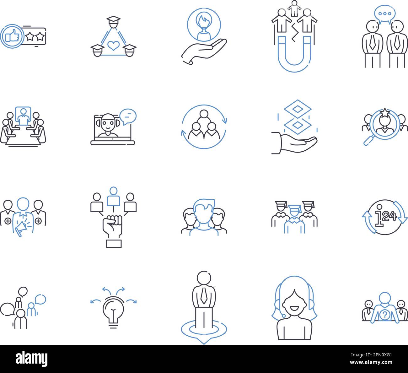 Coaching programs outline icons collection. Training, Teaching ...