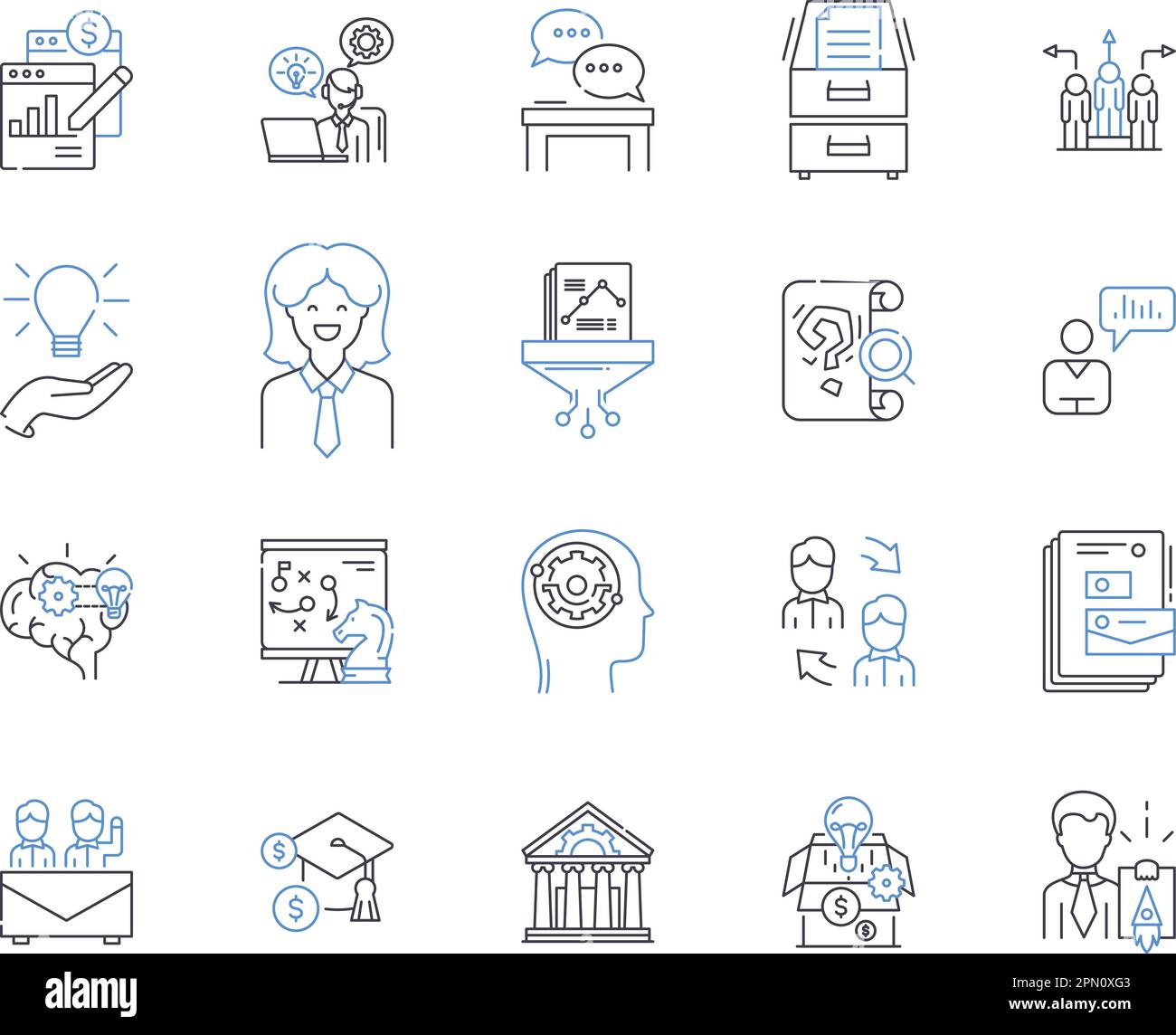 Business revenue outline icons collection. Profit, Revenue, Income ...