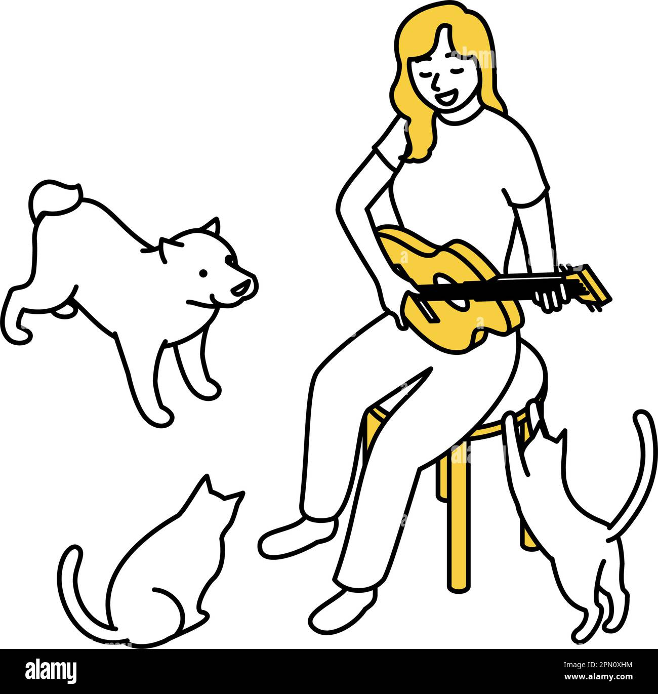 Animals Playing Instruments Drawings